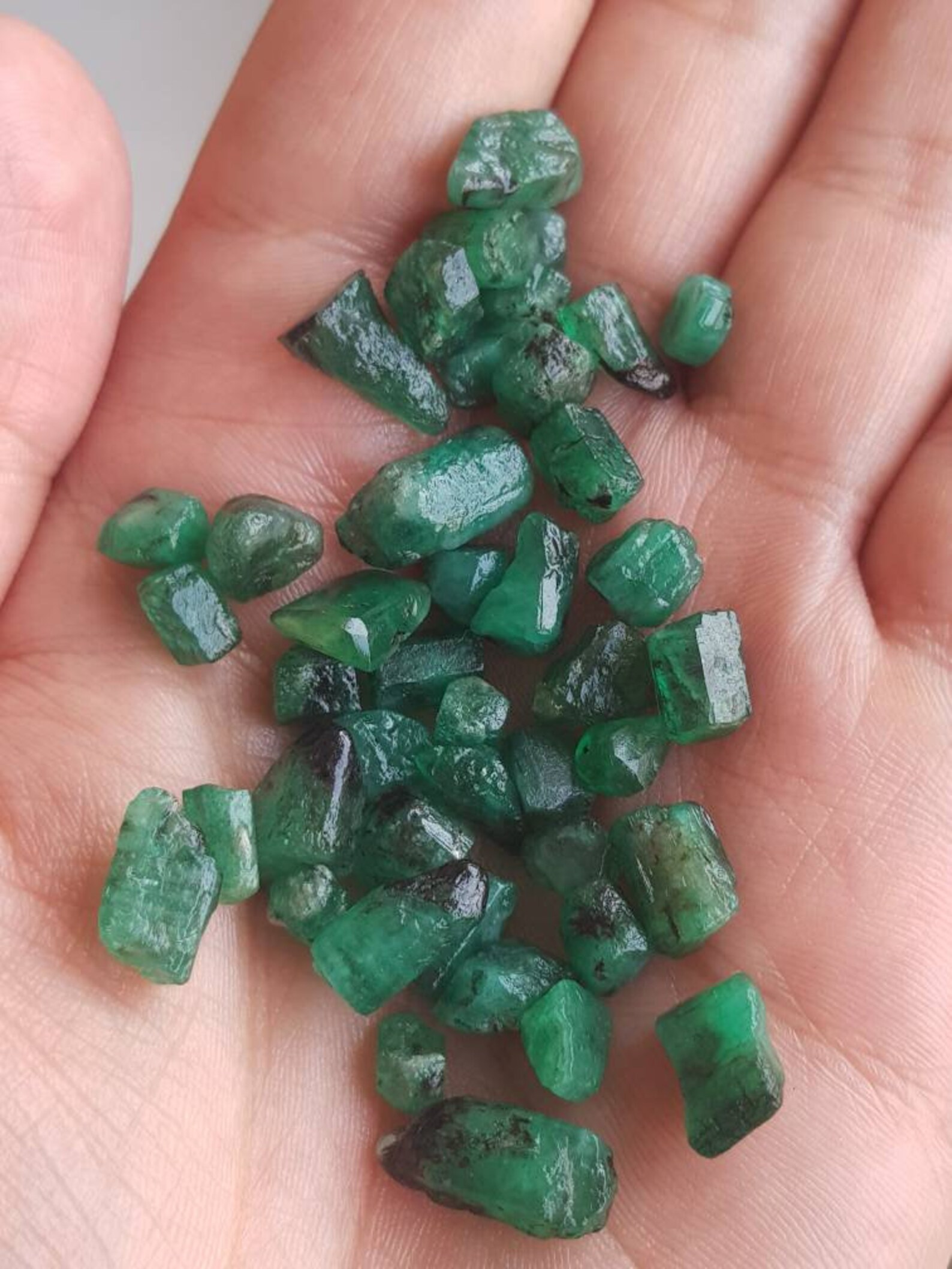 10pc lot Emerald rough stone 100%Natural raw emerald loose | Etsy