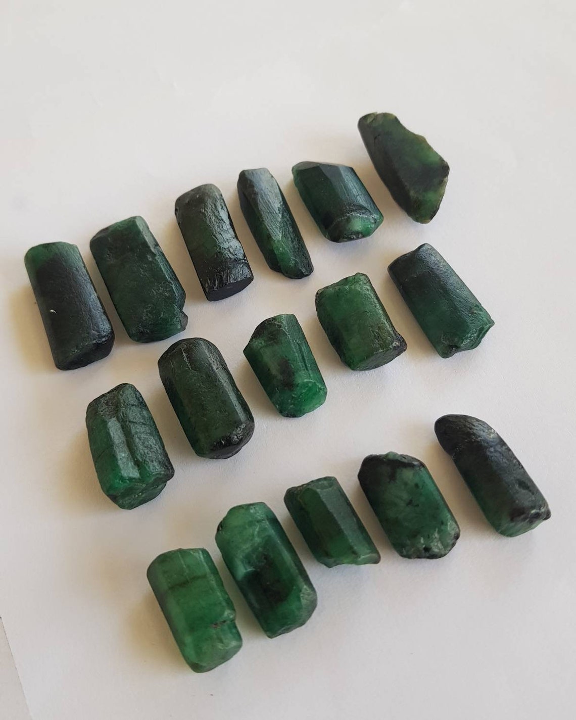 Rough emerald stone Natural emerald tube shaped Brazilian | Etsy