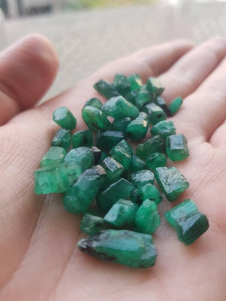 10pc lot Emerald rough stone 100%Natural raw emerald loose | Etsy