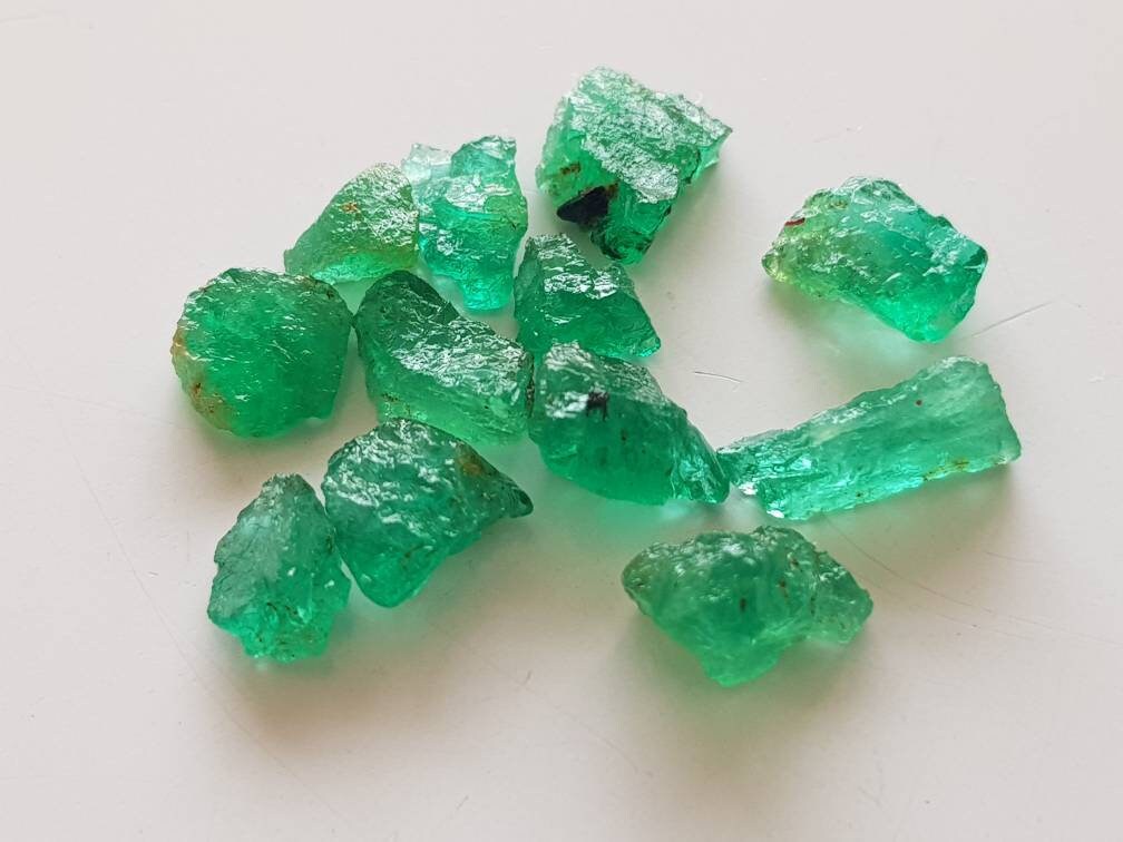 10pc Emerald Rough Lot 4-10mm Untreated Emerald Natural Emerald From ...