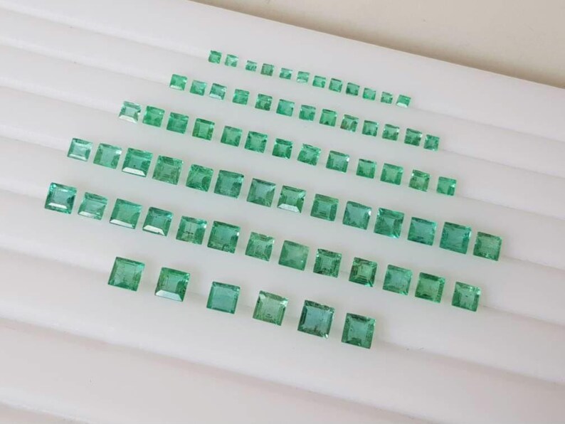 Natural Zambian Emerald Square Cut 1.5-4mm Calibrated Loose Emerald for ...