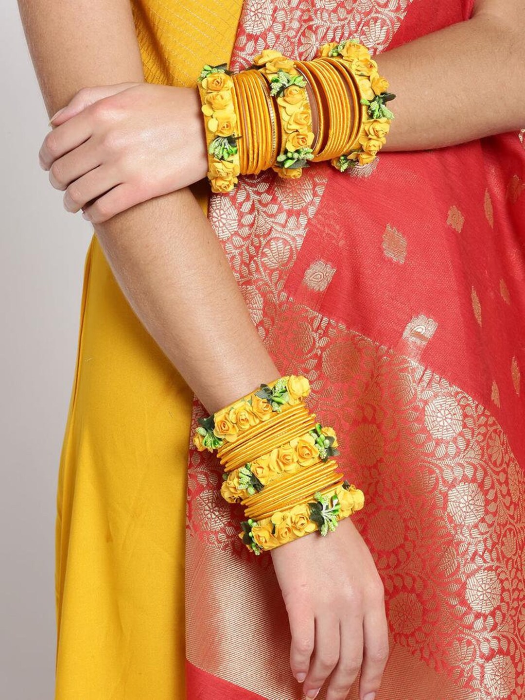 Handmade Silk Thread Artificial Paper Flower 46 Bangles Lovely Gift for ...
