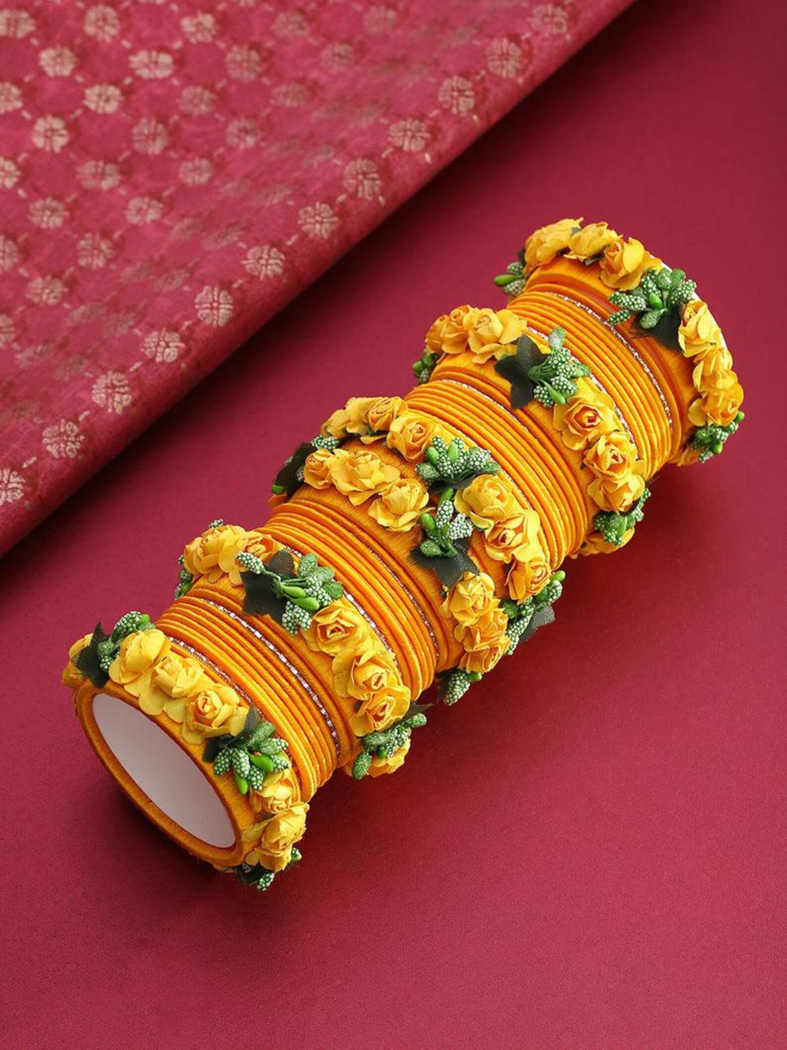 Handmade Silk Thread Artificial Paper Flower 46 Bangles Lovely Gift for ...