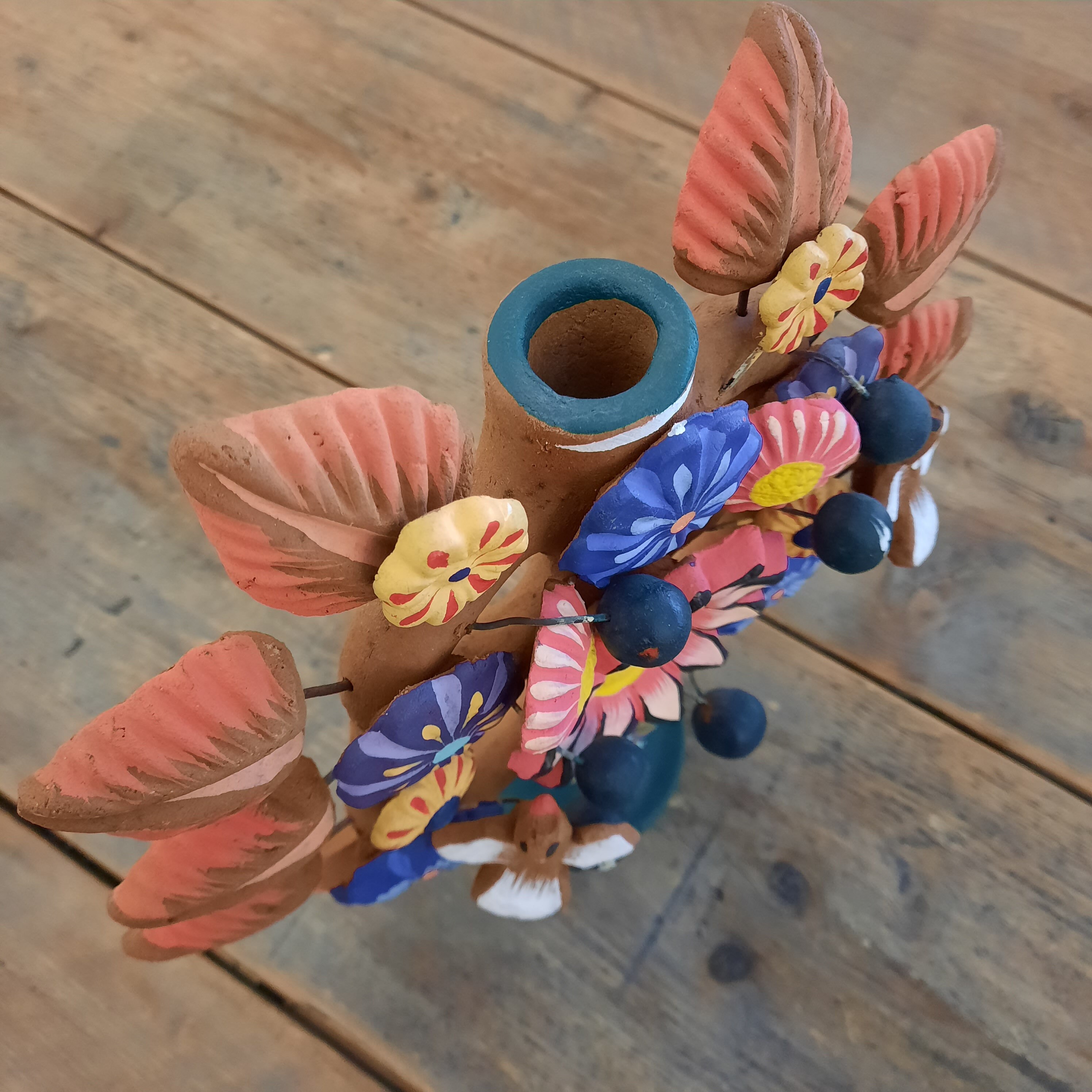 Mexican Tree of Life Candle Holder Handmade Pottery Art - Etsy