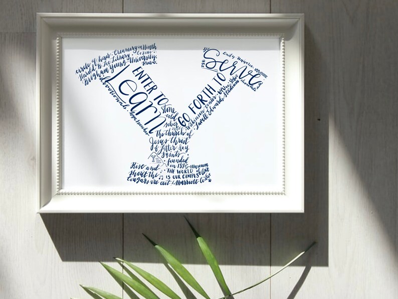 BYU Retro Logo Hand-lettered Calligraphy - Etsy