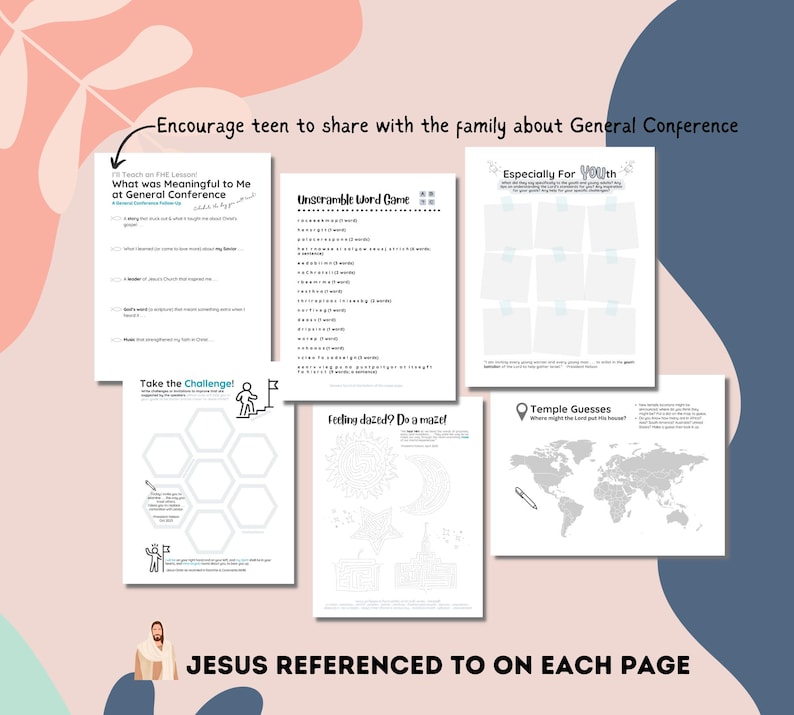 Youth and Teen General Conference Notes and Activities Packet - Etsy
