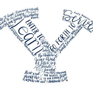 BYU Retro Logo Hand-lettered Calligraphy - Etsy