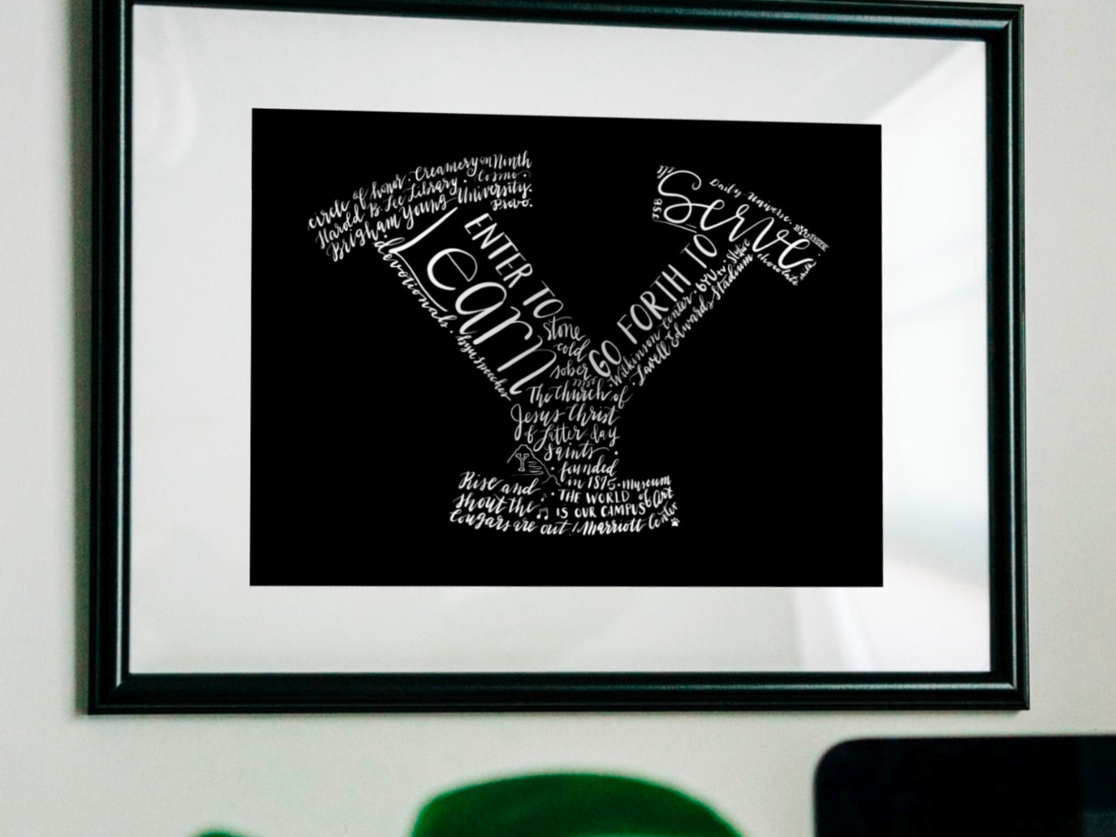 BYU Retro Logo Hand-lettered Calligraphy - Etsy