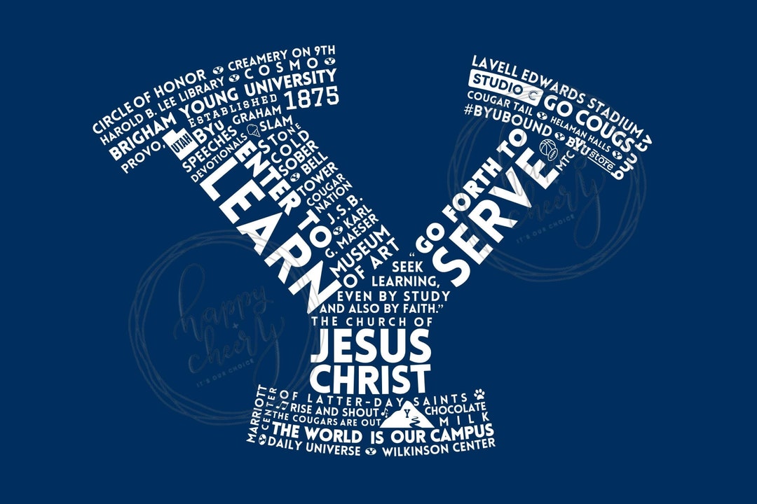 BYU Retro Logo Word Art - Etsy