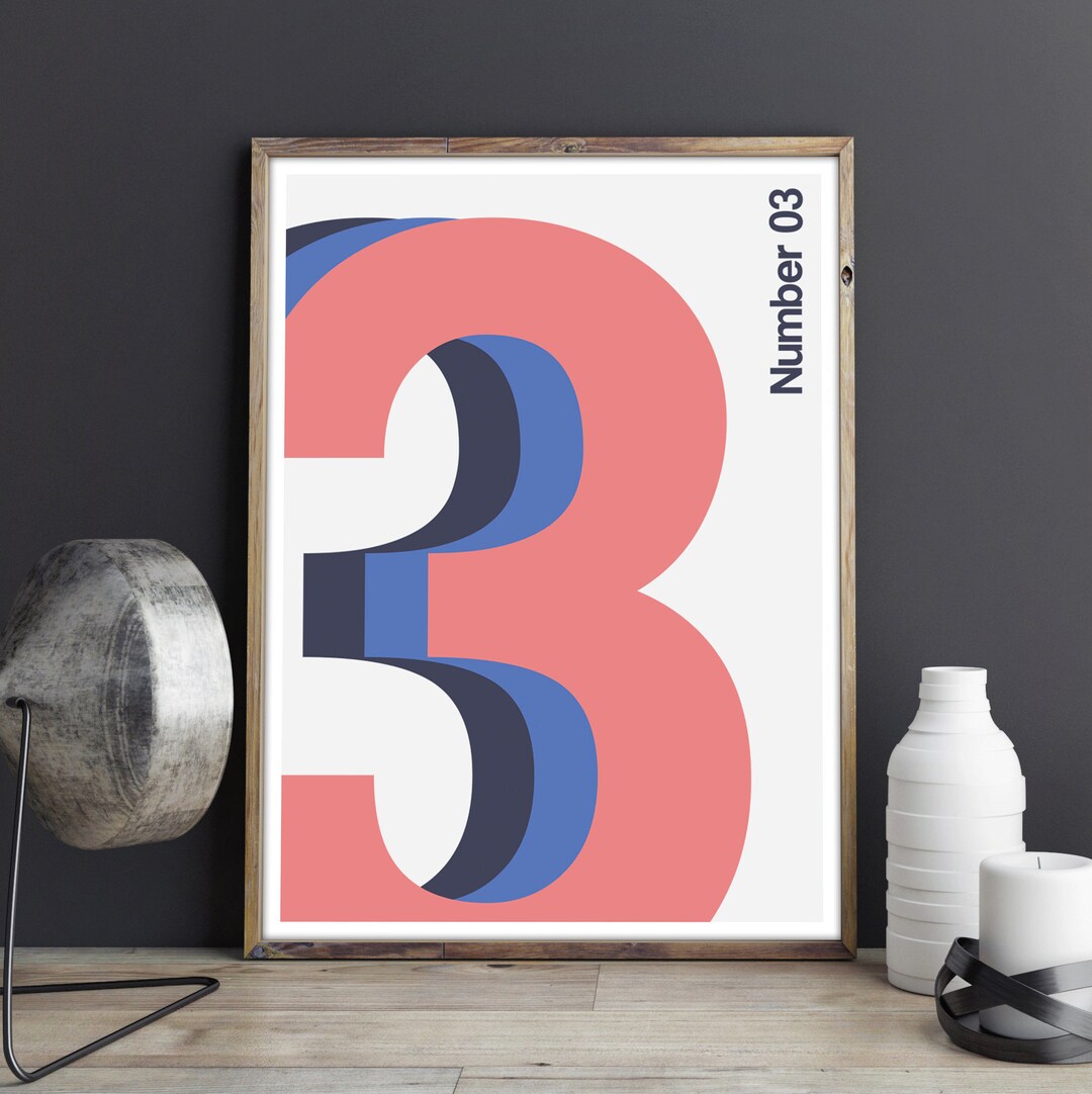 Number 3 Poster, March Calendar, Digital Print, Instant Download ...