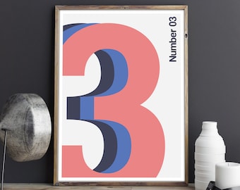 Number Art Print | Etsy