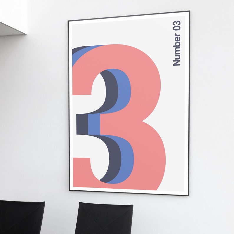 Number 3 Poster, March Calendar, Digital Print, Instant Download ...