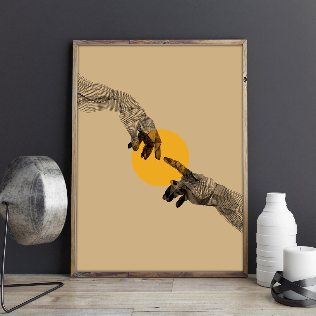 Creation of Adam, Printable Wall Art, Colorful Poster, Christian Poster ...