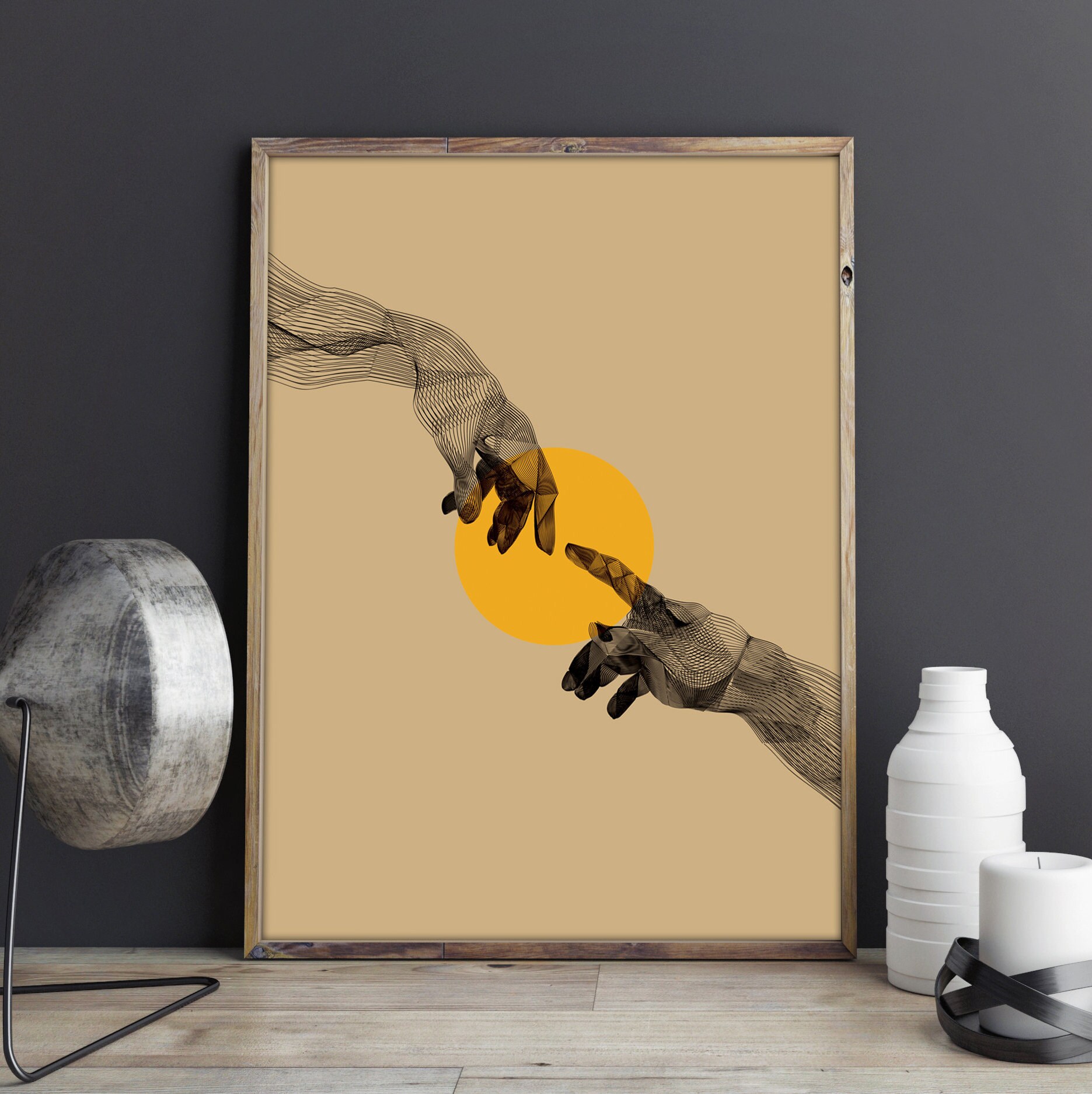 Creation of Adam, Printable Wall Art, Colorful Poster, Christian Poster ...