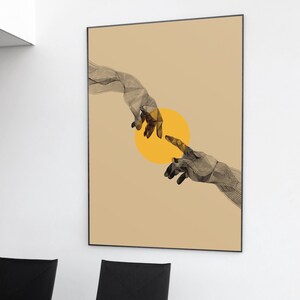 Creation of Adam, Printable Wall Art, Colorful Poster, Christian Poster ...
