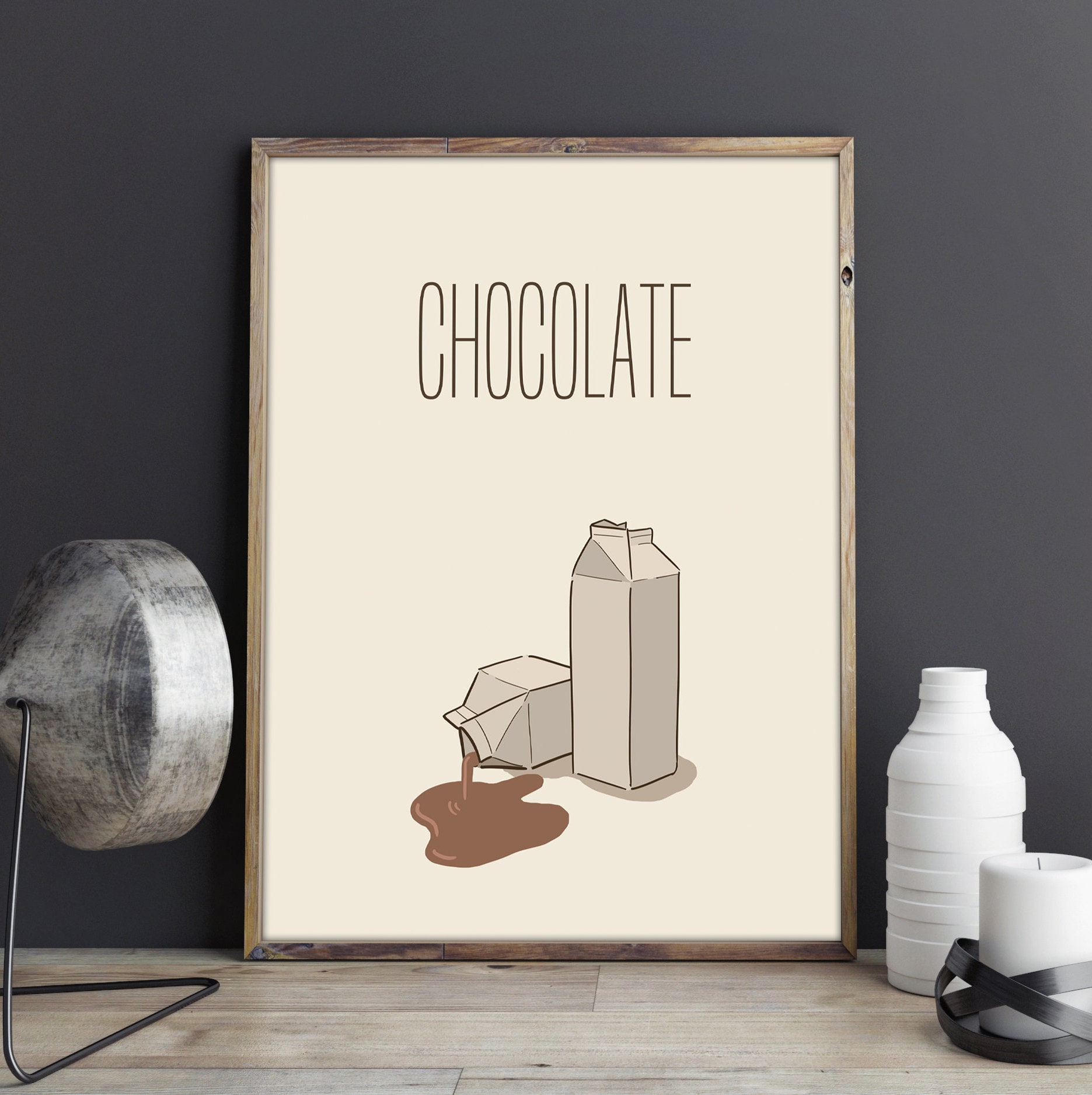 Chocolate Milk Illustration Poster, Instant Download, Digital Print ...