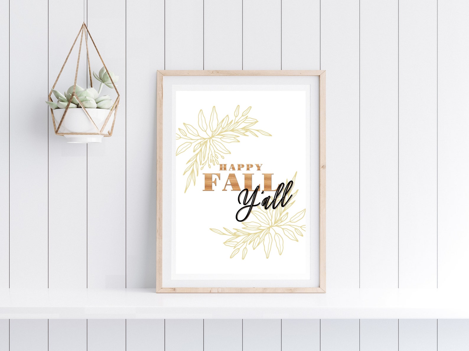 Happy Fall Yall Wall Art Printable Fall Wall Art Autumn - Etsy
