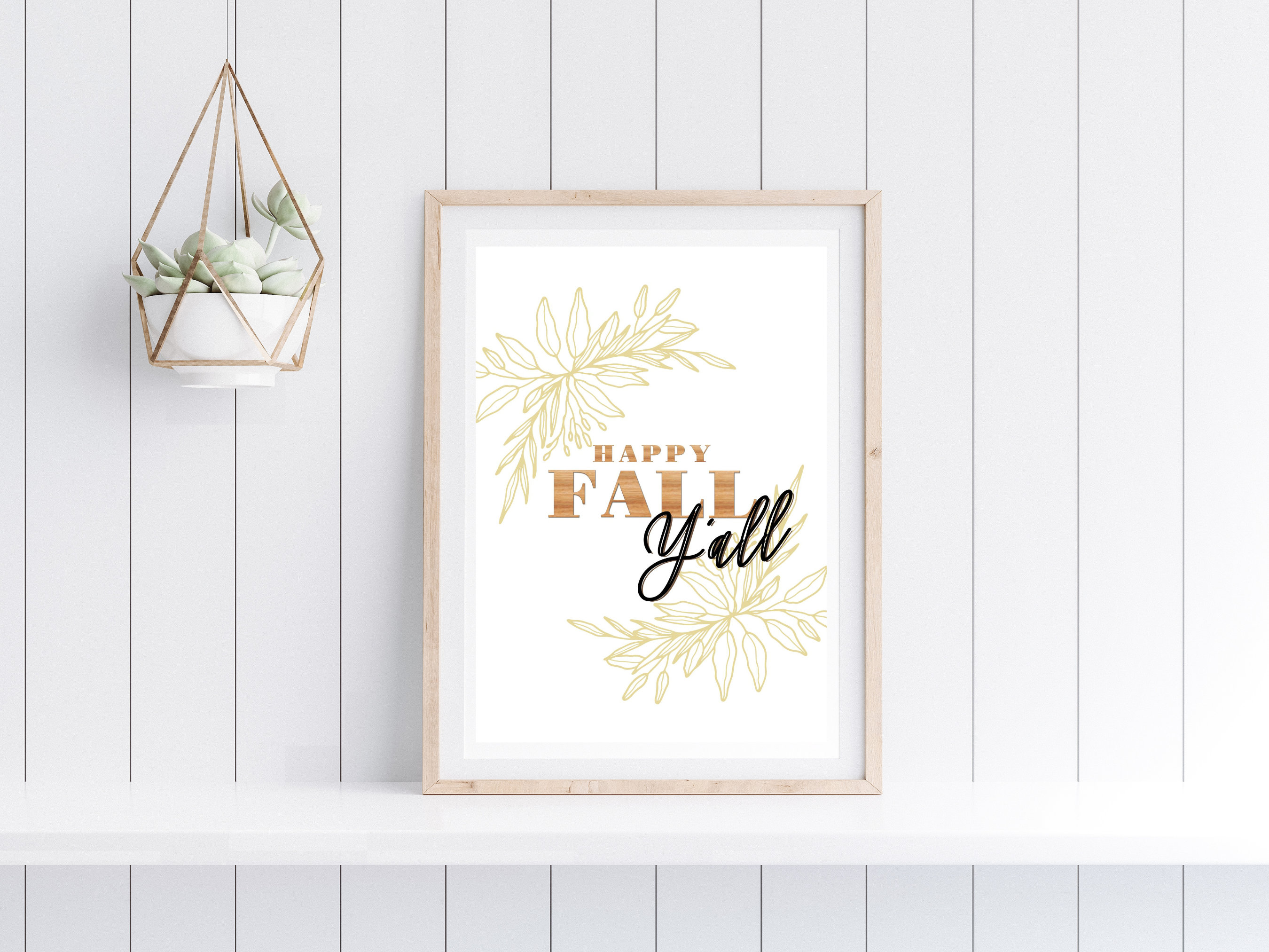 Happy Fall Yall Wall Art Printable Fall Wall Art Autumn - Etsy