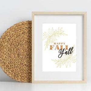 Happy Fall Yall Wall Art Printable Fall Wall Art Autumn Wall Art ...