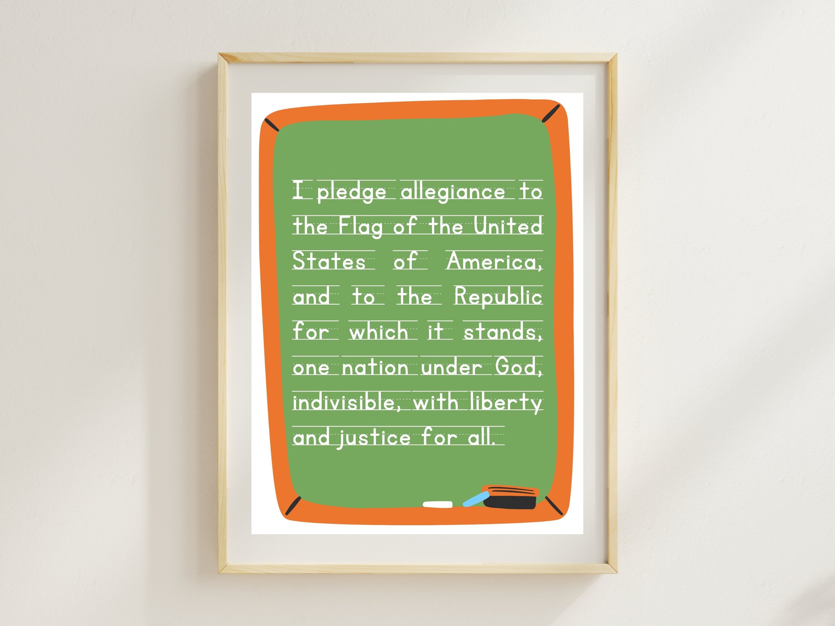 Pledge of Allegiance School Decor Wall Art Printable - Etsy