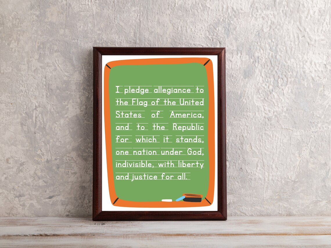 Pledge of Allegiance School Decor Wall Art Printable | Classroom Decor ...