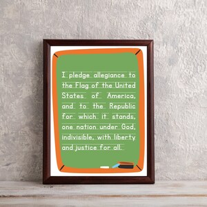 Pledge of Allegiance School Decor Wall Art Printable | Classroom Decor ...