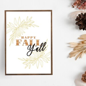 Happy Fall Yall Wall Art Printable Fall Wall Art Autumn Wall Art ...