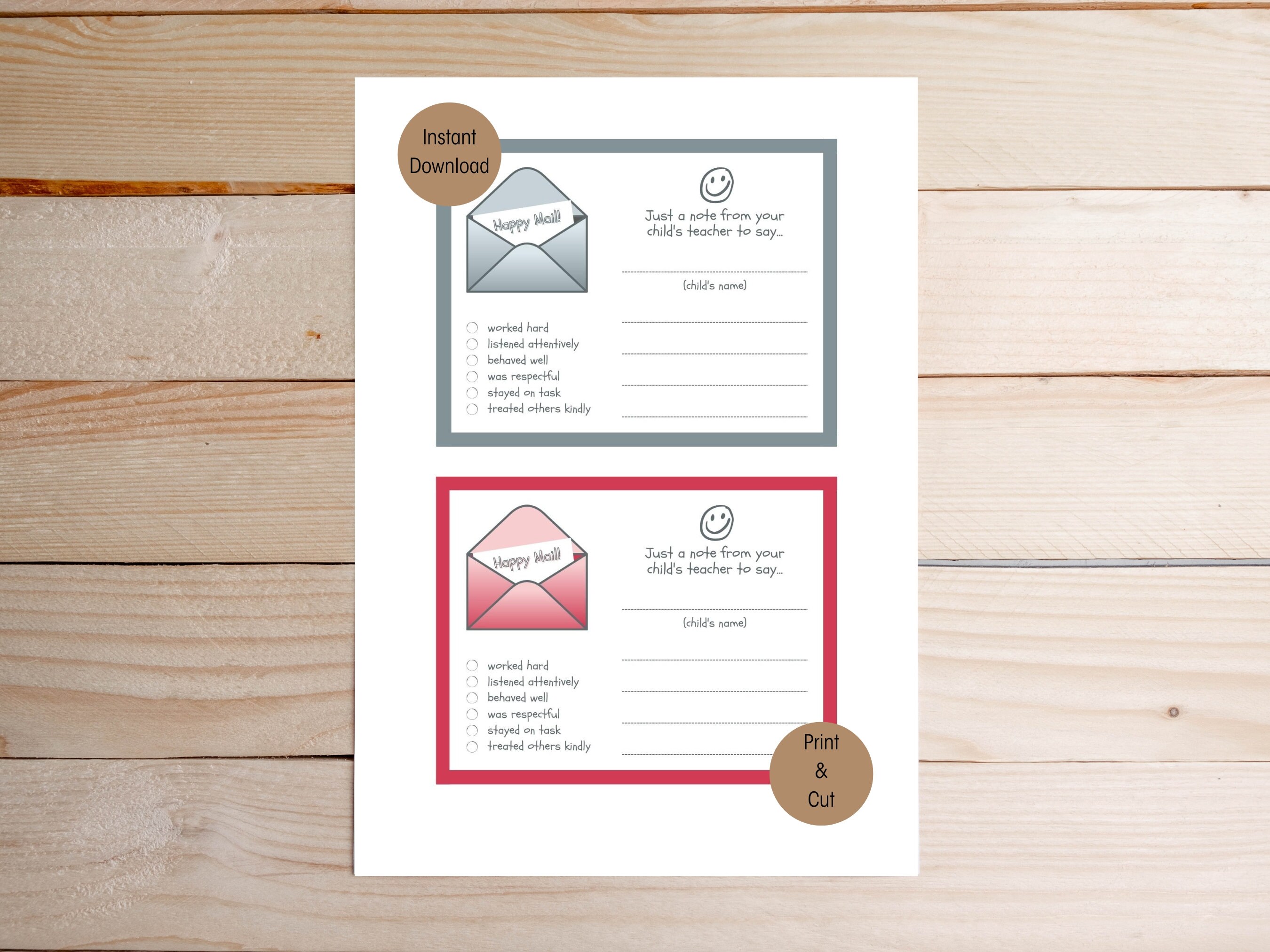 Note From Teacher Printable | Teacher Mail School Notes | Elementary ...