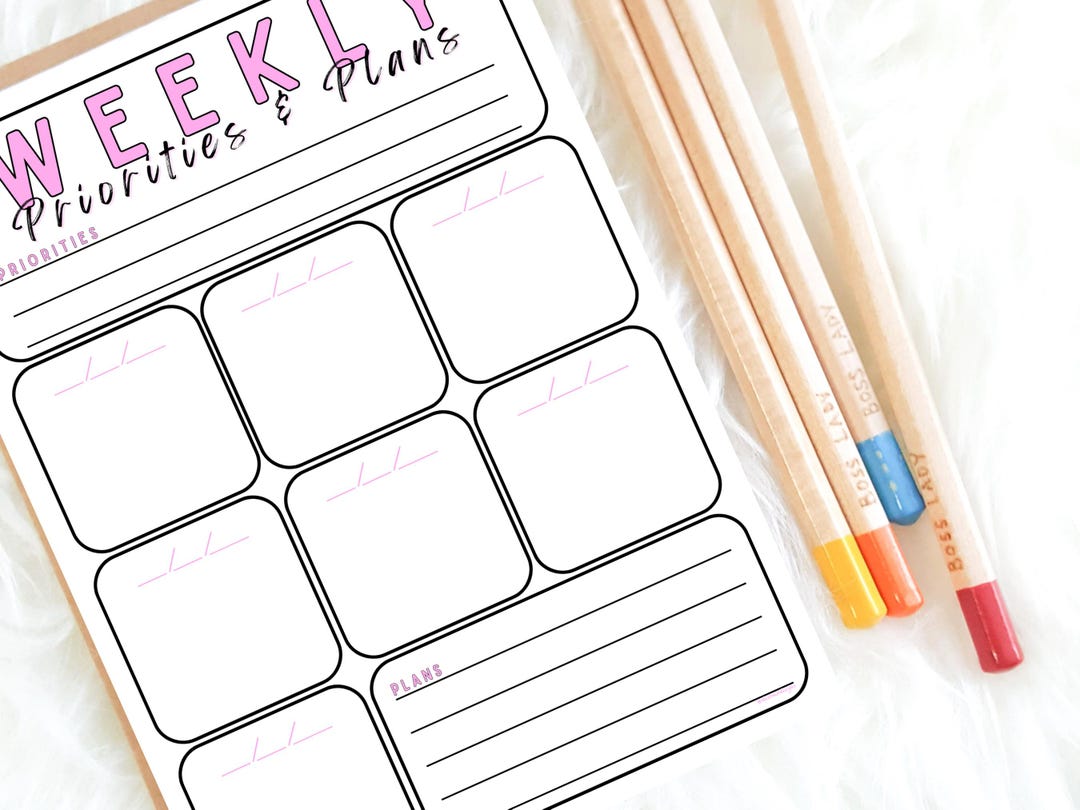 Pink Weekly Planner Printable | Minimalist Organizer, 8.5x11 (PDF ...