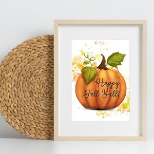 Happy Fall Y'all Wall Art Printable | Fall Wall Art | Fall Decor ...