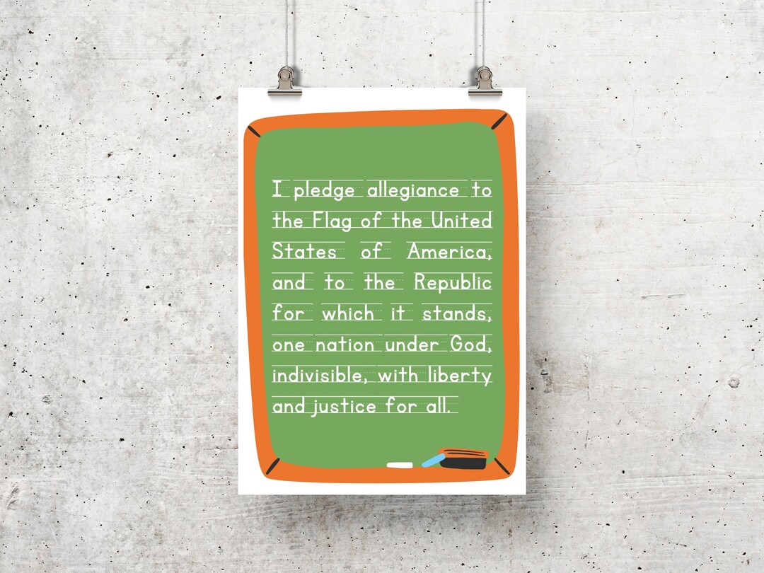 Pledge of Allegiance School Decor Wall Art Printable | Classroom Decor ...