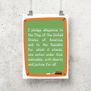 Pledge of Allegiance School Decor Wall Art Printable | Classroom Decor ...