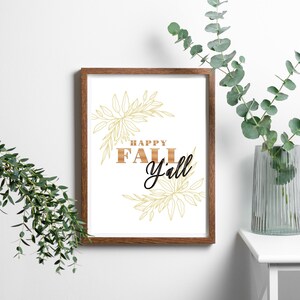 Happy Fall Yall Wall Art Printable Fall Wall Art Autumn Wall Art ...
