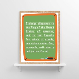 Pledge of Allegiance School Decor Wall Art Printable - Etsy