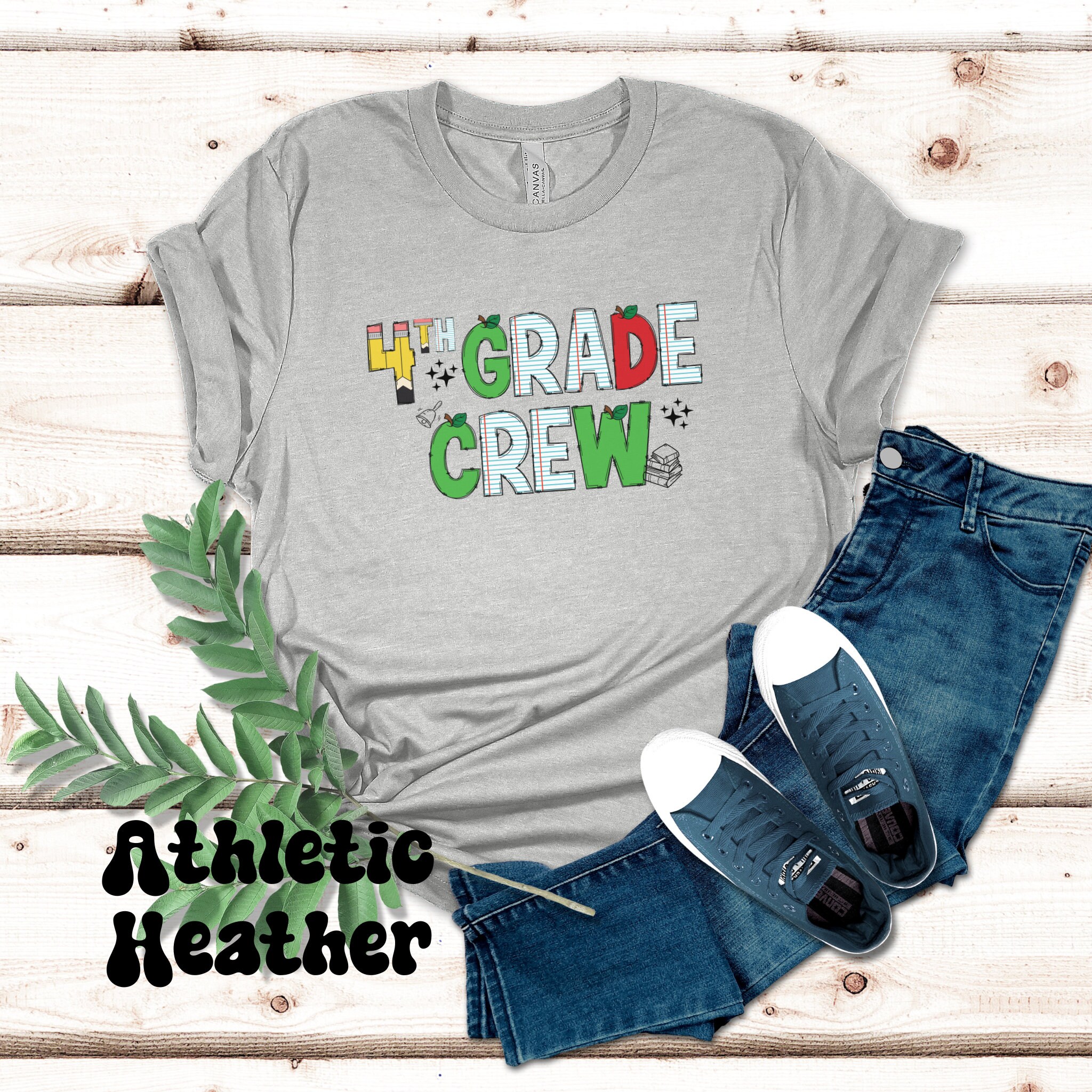 4th Grade Crew Shirt Fourth Grade Teacher Shirt Teach Shirt, Teaching T ...