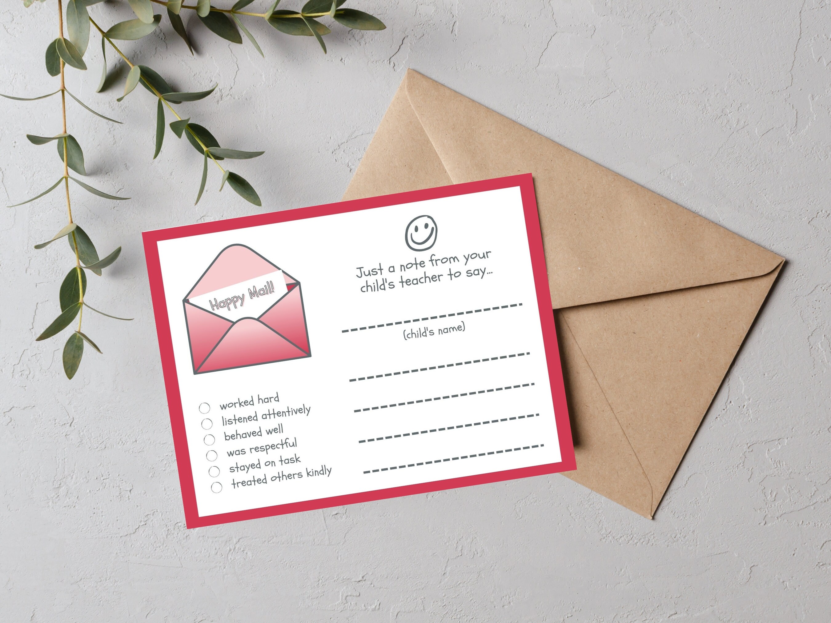 Note From Teacher Printable | Teacher Mail School Notes | Elementary ...