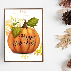 Happy Fall Y'all Wall Art Printable | Fall Wall Art | Fall Decor ...