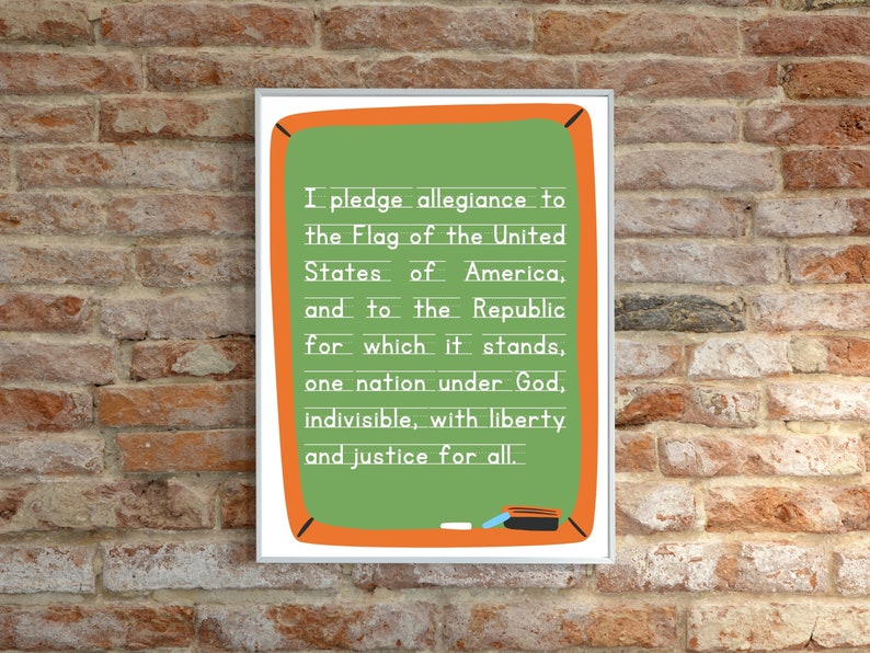 Pledge of Allegiance School Decor Wall Art Printable - Etsy