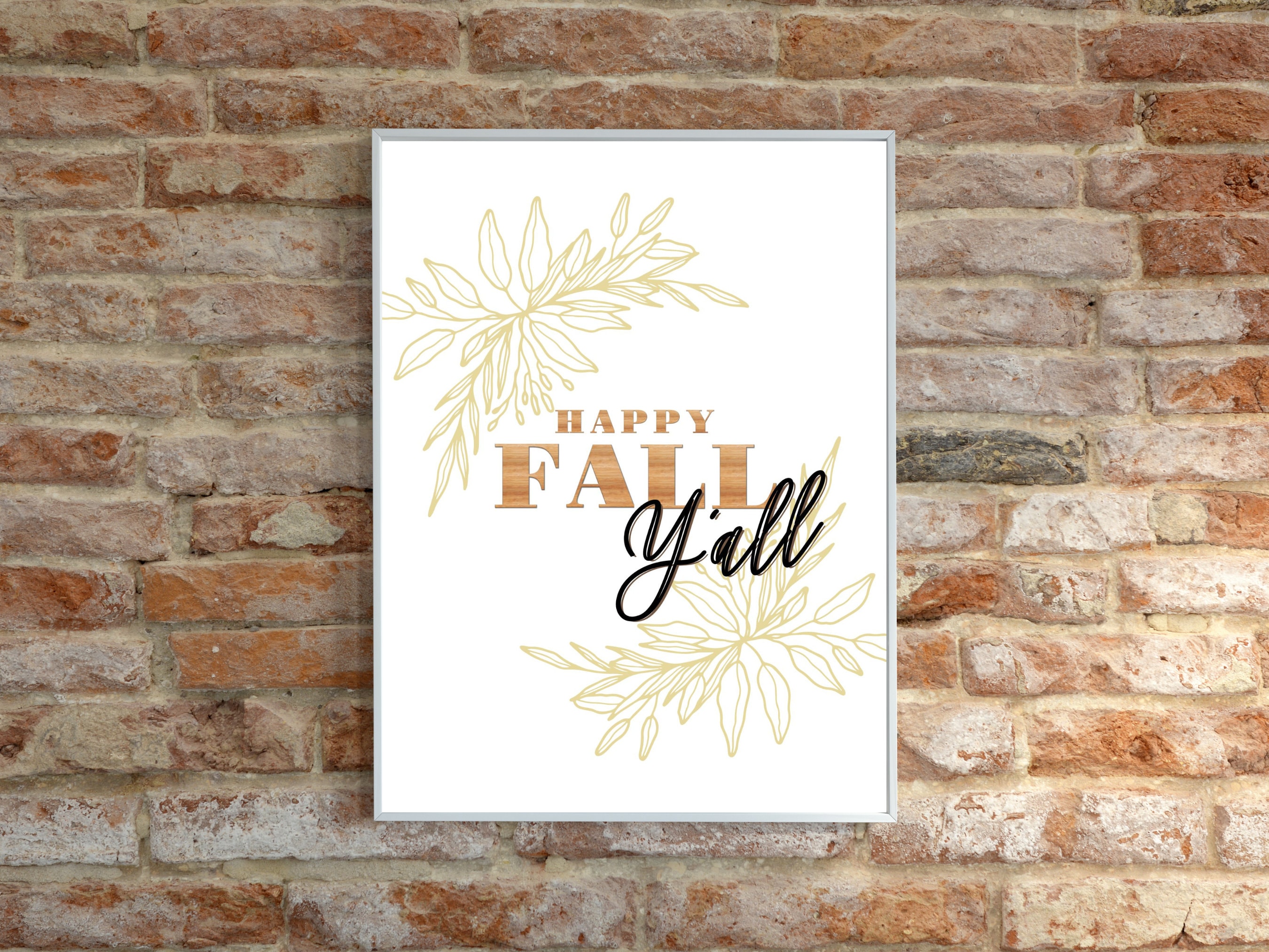 Happy Fall Yall Wall Art Printable Fall Wall Art Autumn - Etsy