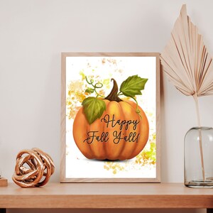 Happy Fall Y'all Wall Art Printable | Fall Wall Art | Fall Decor ...