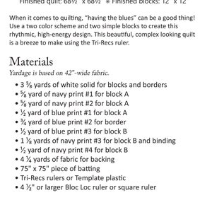 Electric Blue Quilt Pattern (paper Copy) - Etsy