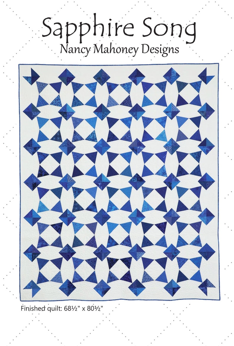 Sapphire Song Quilt Pattern paper Copy - Etsy