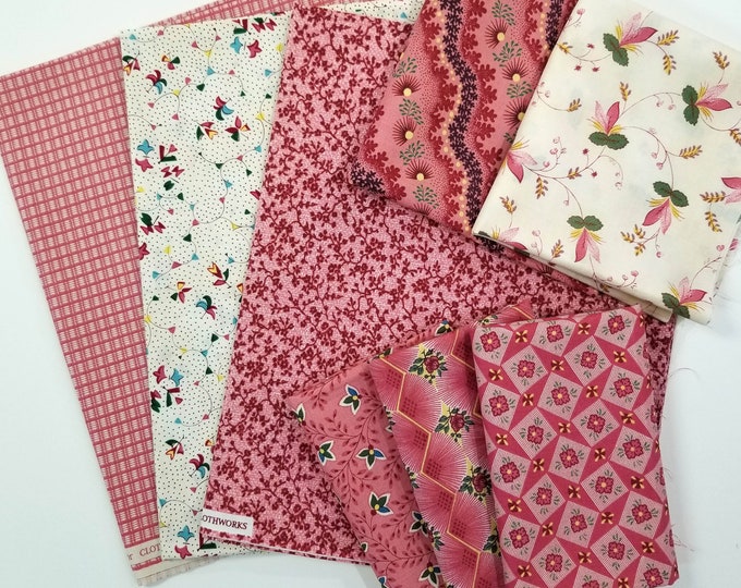 Double Dargate C. 1830 by Margo Krager for Clothworks, Fabric Bundle, 8 ...