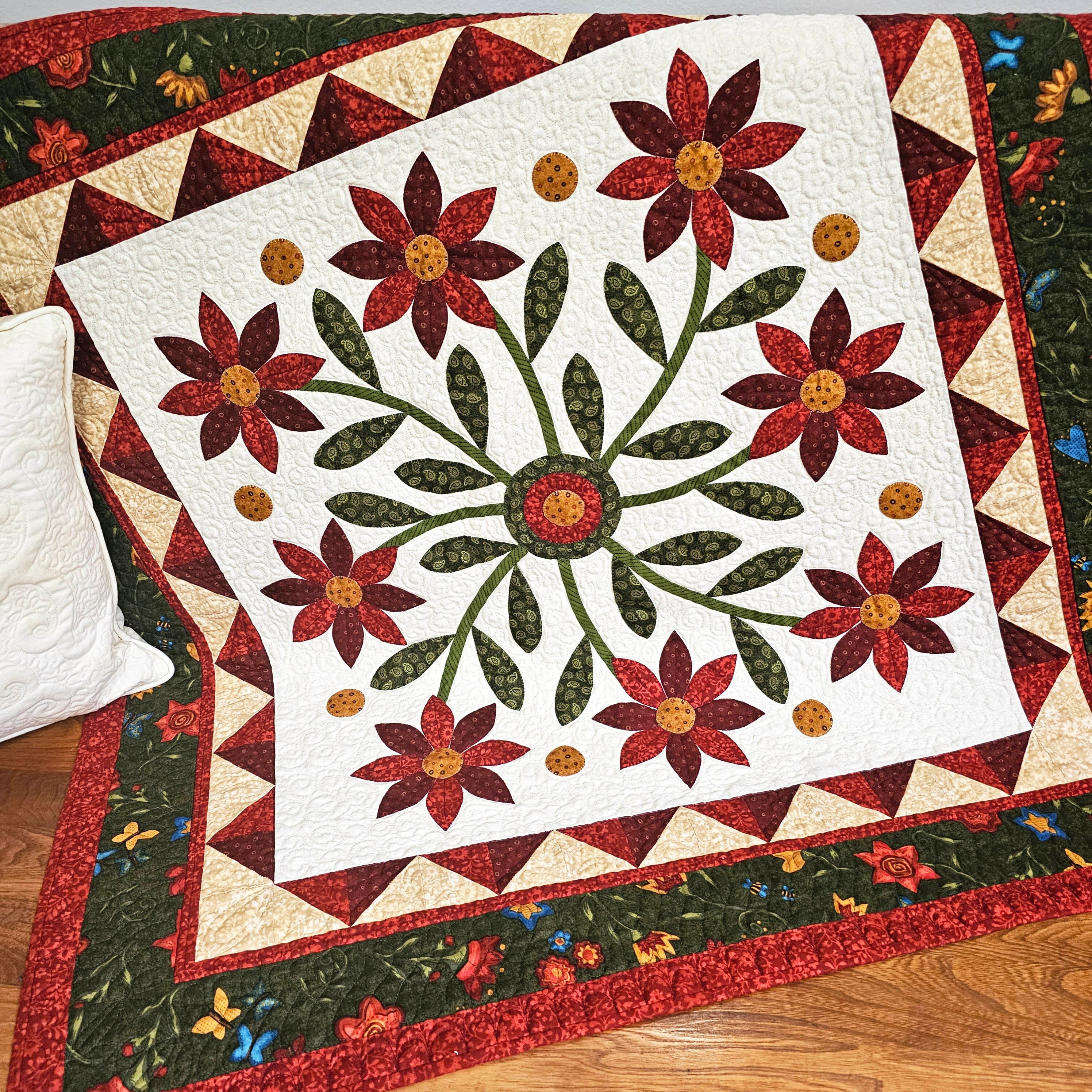 Floral Beauty Quilt Pattern (paper Copy With Full-size Applique ...