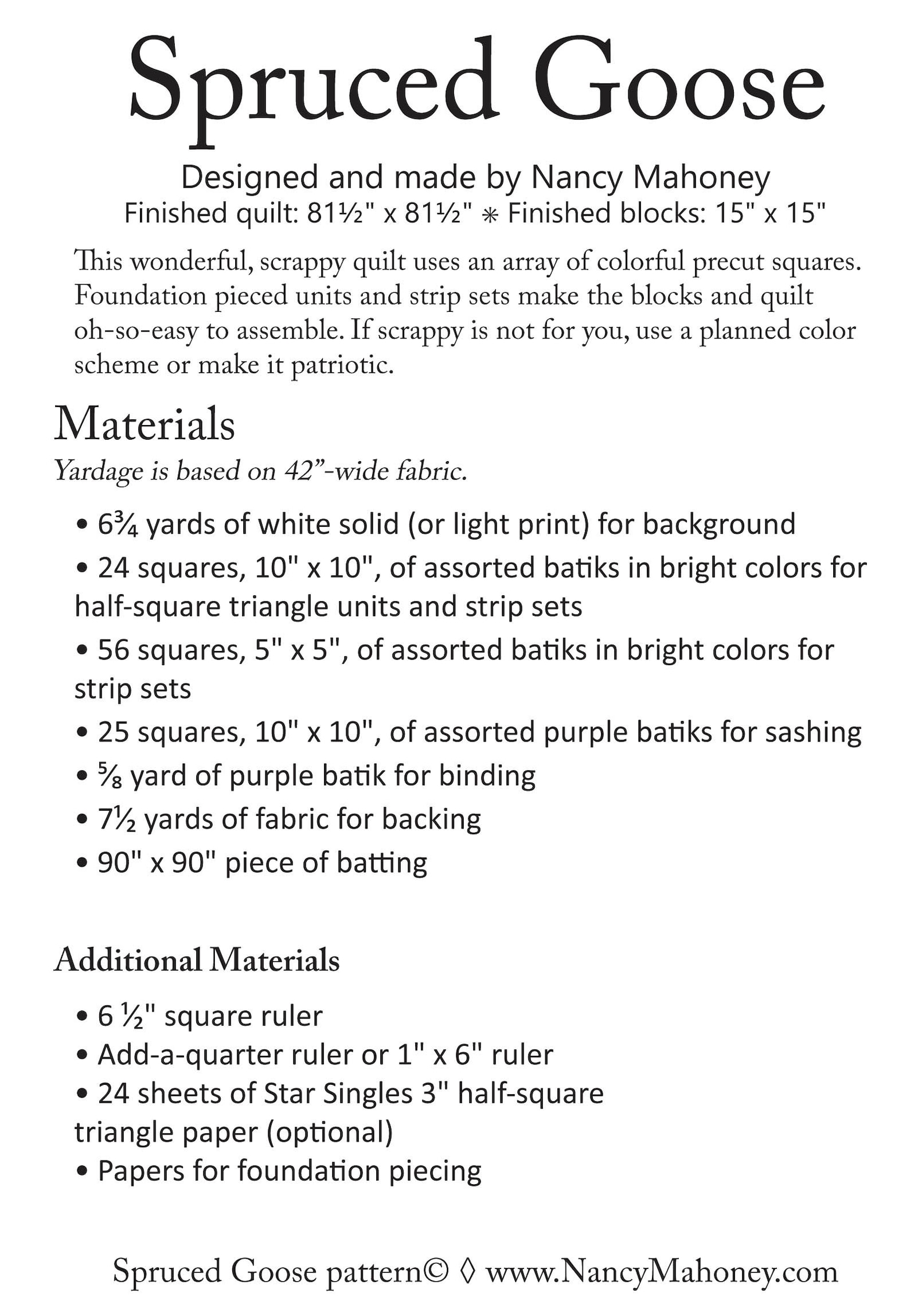 Spruced Goose Quilt Pattern (PDF Digital Download) - Etsy