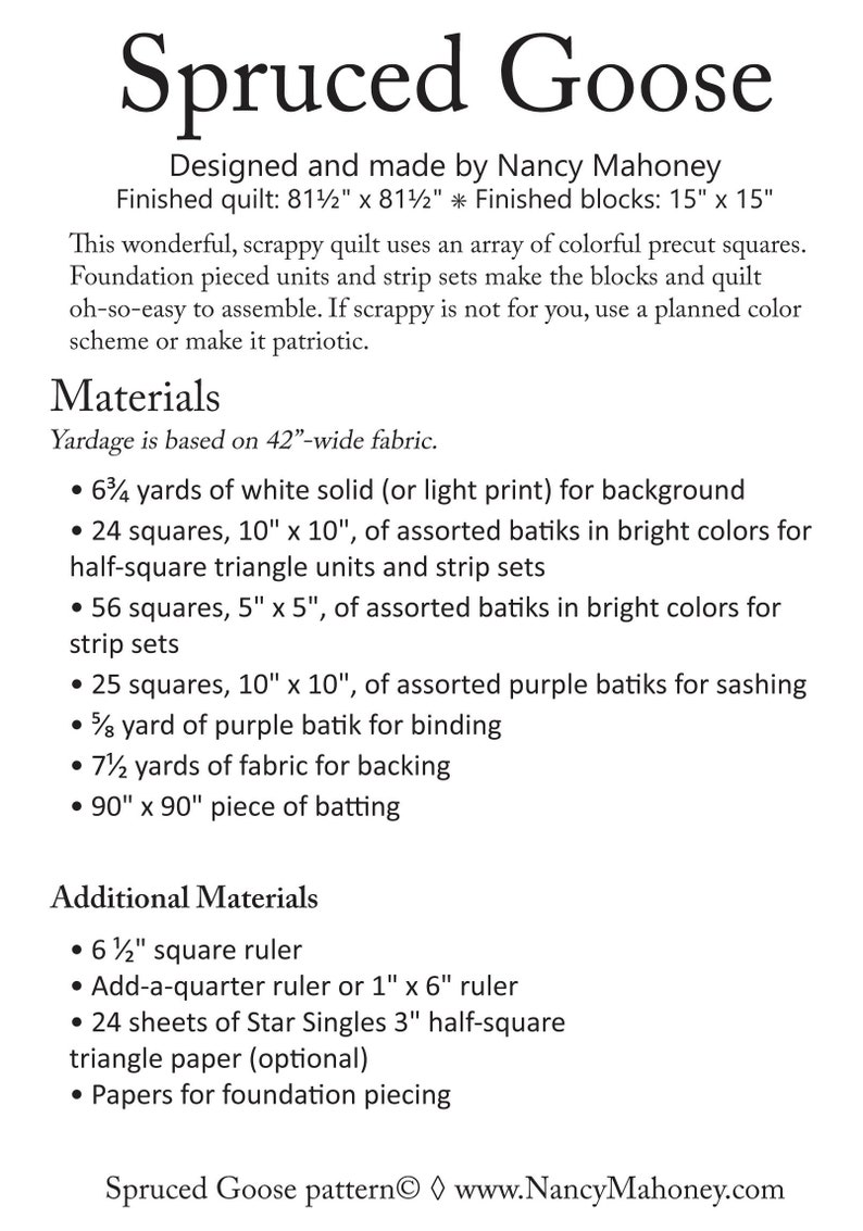 Spruced Goose Quilt Pattern (PDF Digital Download) - Etsy