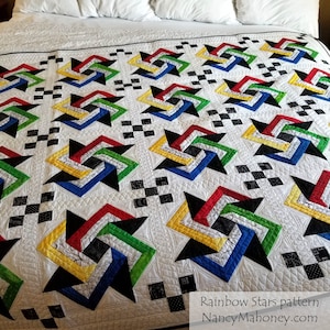 Rainbow Stars Quilt Pattern (PDF Digital Download) - Etsy