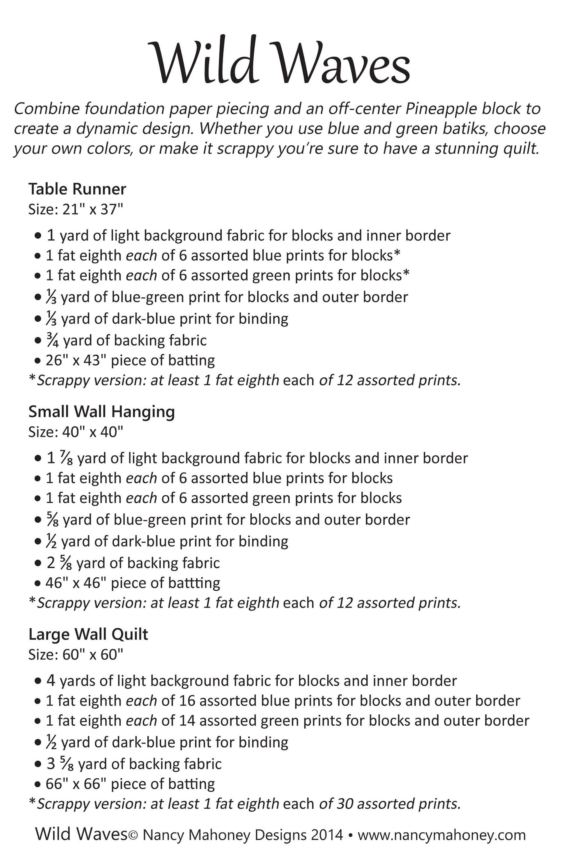 Wild Waves Quilt Pattern PDF Digital Download - Etsy