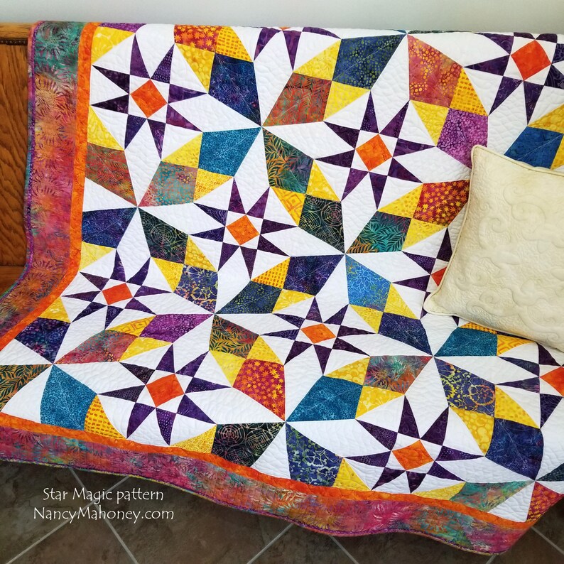 Star Magic Quilt (PDF Digital Pattern), Foundation Paper Pieced Blocks ...