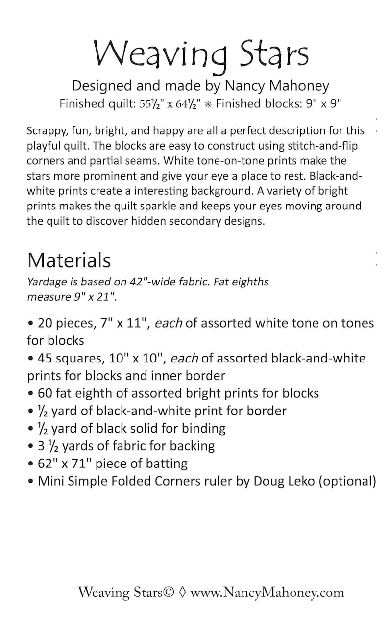 Weaving Stars Quilt Pattern PDF Digital Download - Etsy